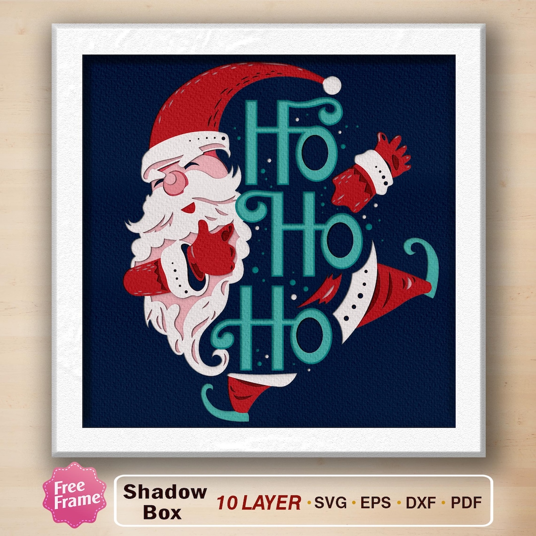 Santa Claus Shadow Box SVG for Cricut Projects DIY, Santa Christmas 3D ...