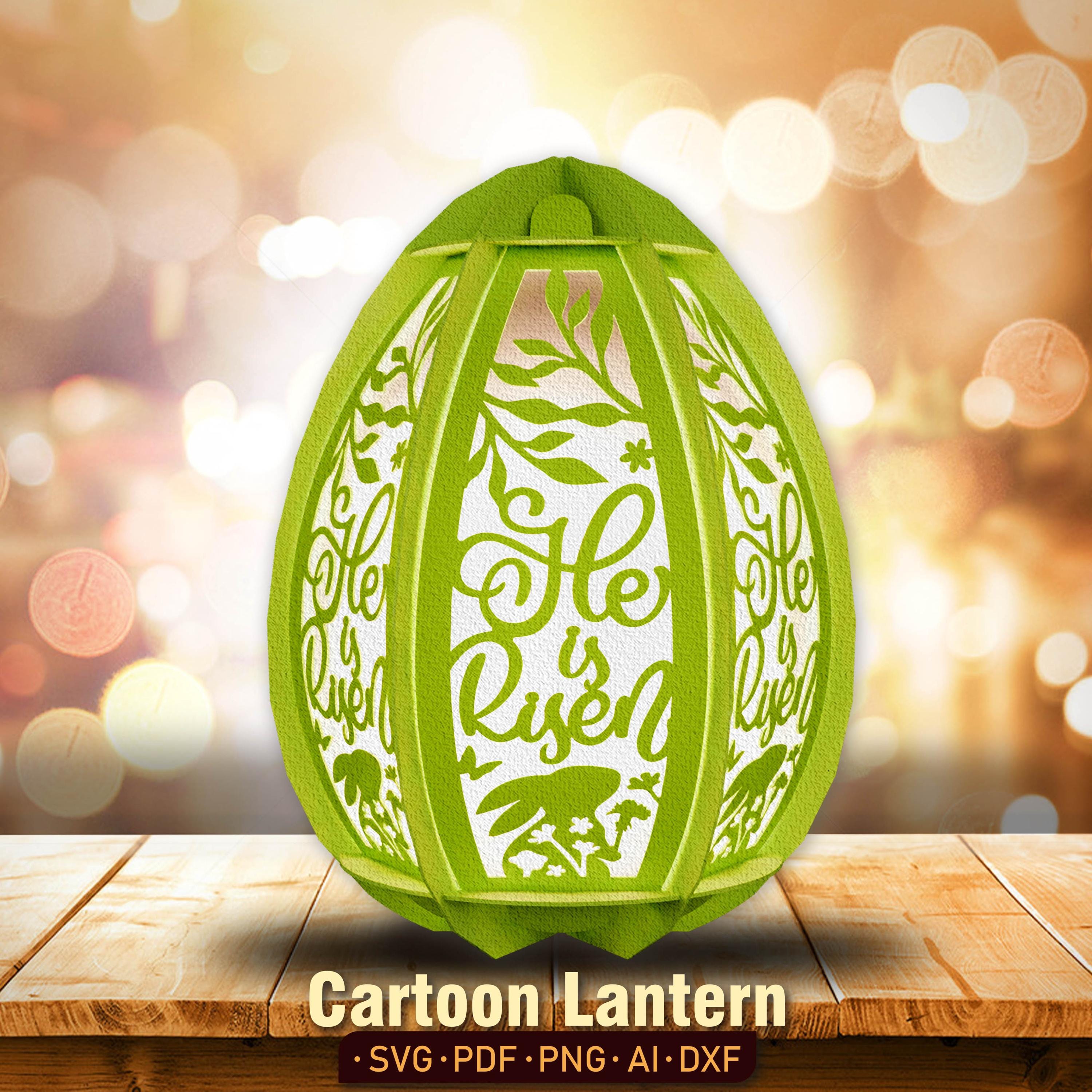 Bunny Lantern Easter Eggs Pop up Paper Cut File | Easter Lantern Egg ...