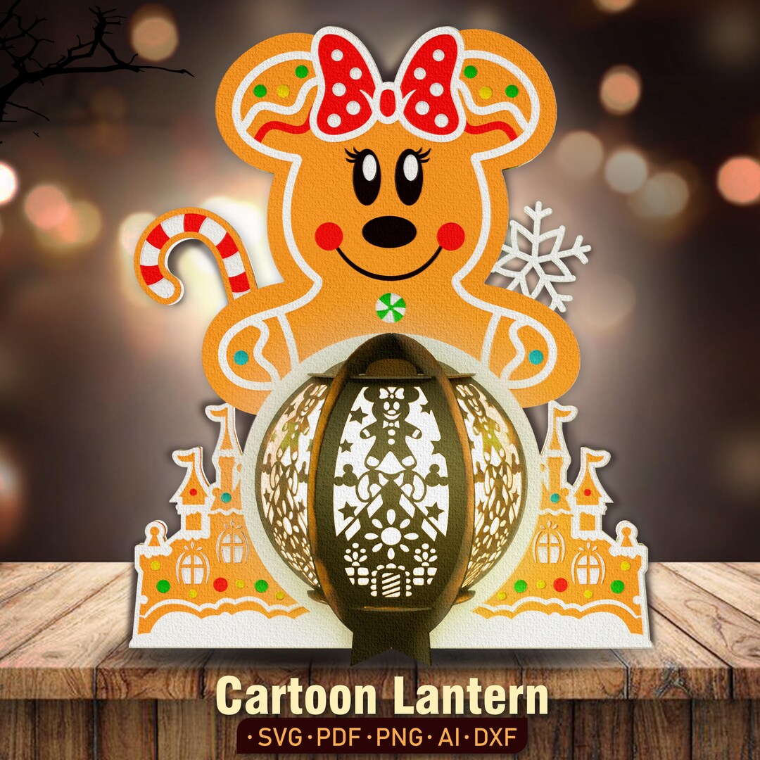 Cartoon Lantern, Gingerbread Lantern, Mouse Cartoon Characters Lantern ...