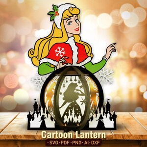 Princess Lantern SVG Bundle, Christmas Princess Svg, Princesses Svg ...