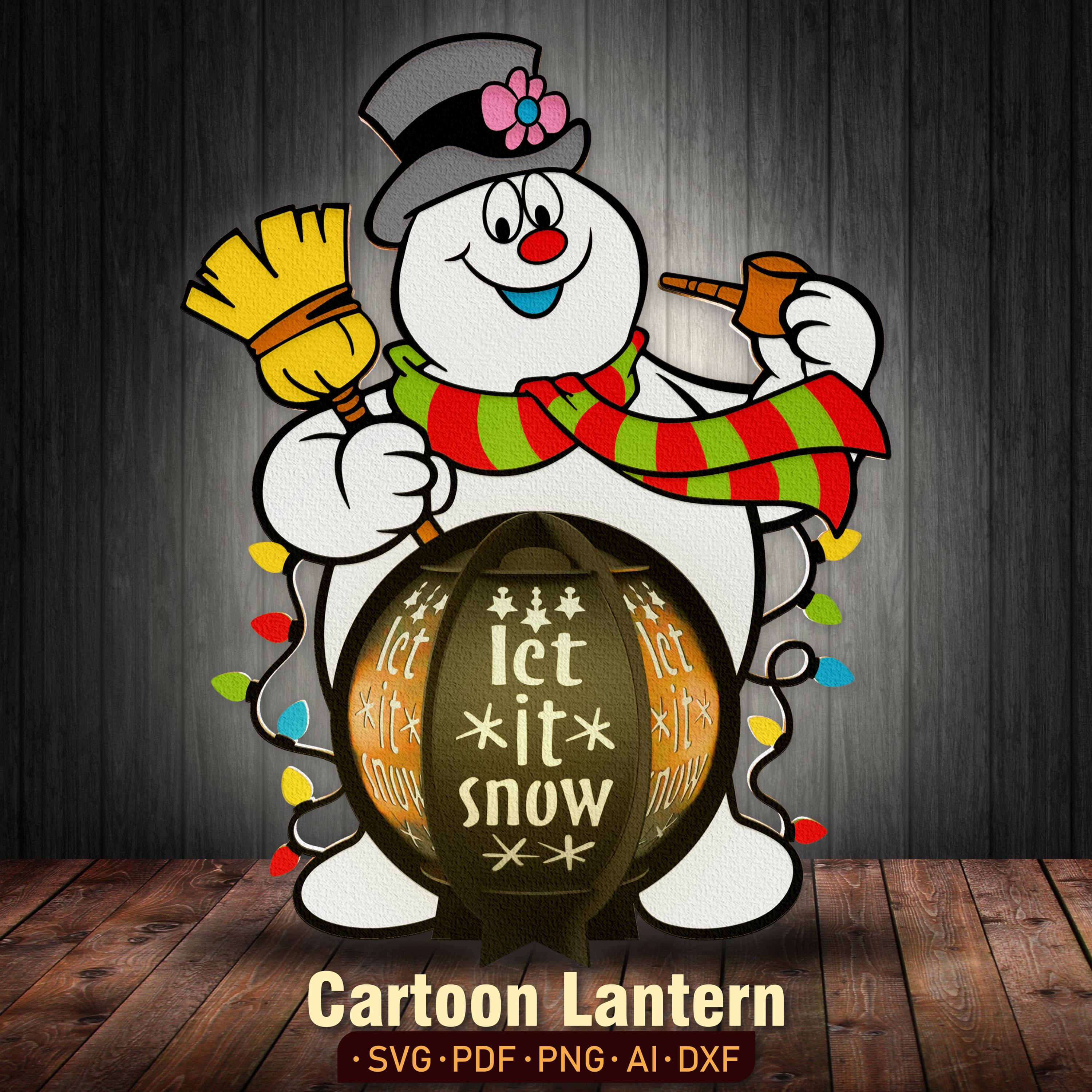 The Snowman Christmas Lantern Paper Cut File, Cartoon Lantern ...