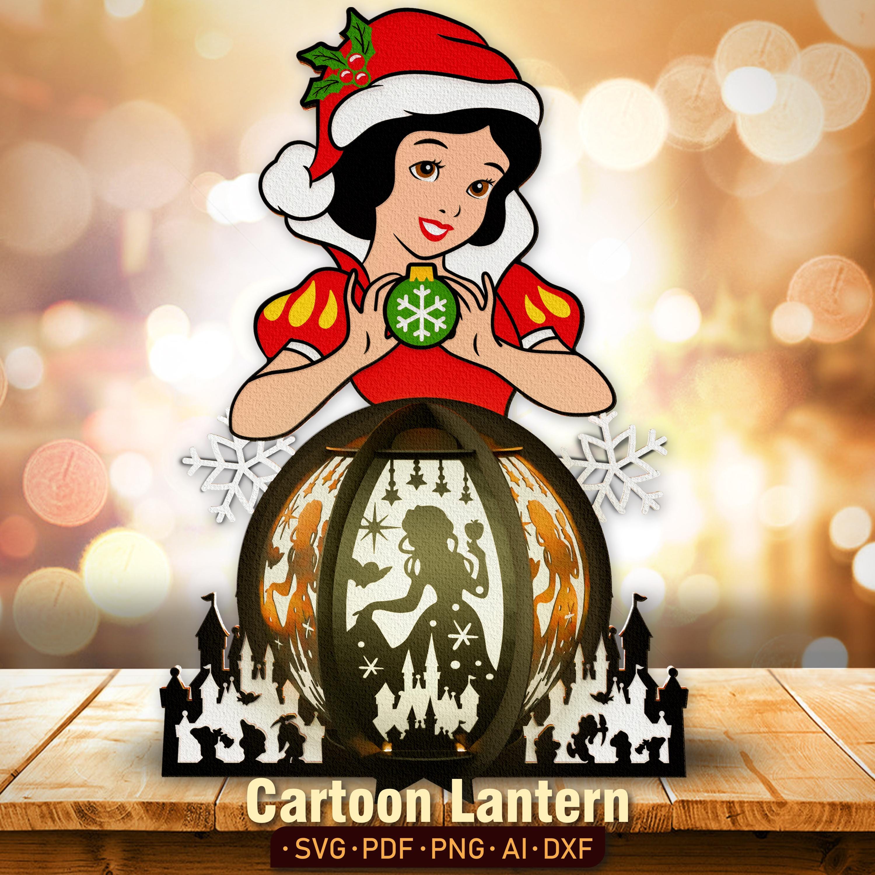 Princess Lantern SVG Bundle, Christmas Princess Svg, Princesses Svg ...