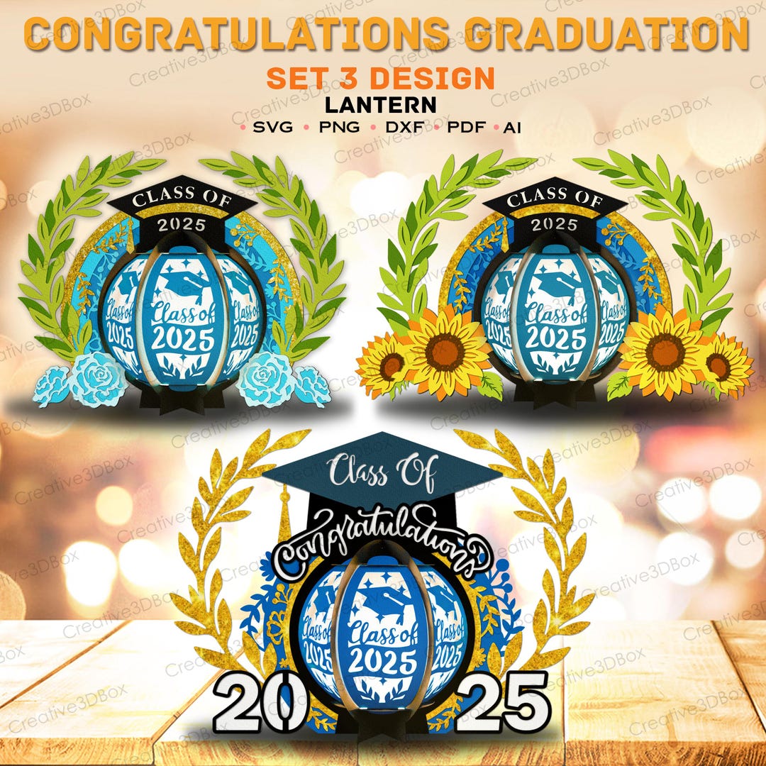 Congratulations Graduation Lantern Paper Cut File | Graduation Shadow ...