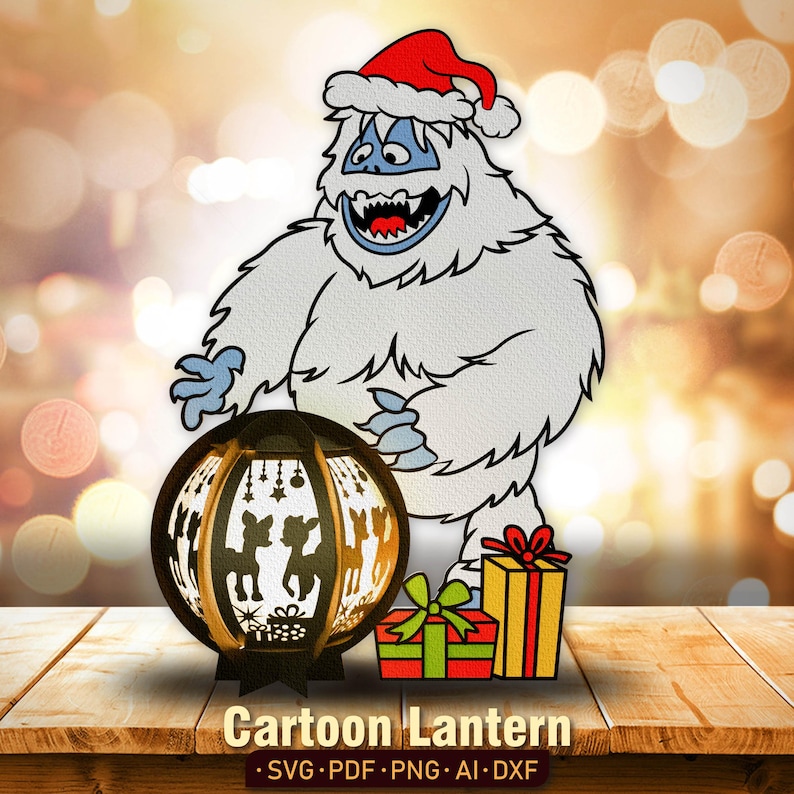 Christmas Character Lantern Paper Cut File, Merry Christmas Lantern ...
