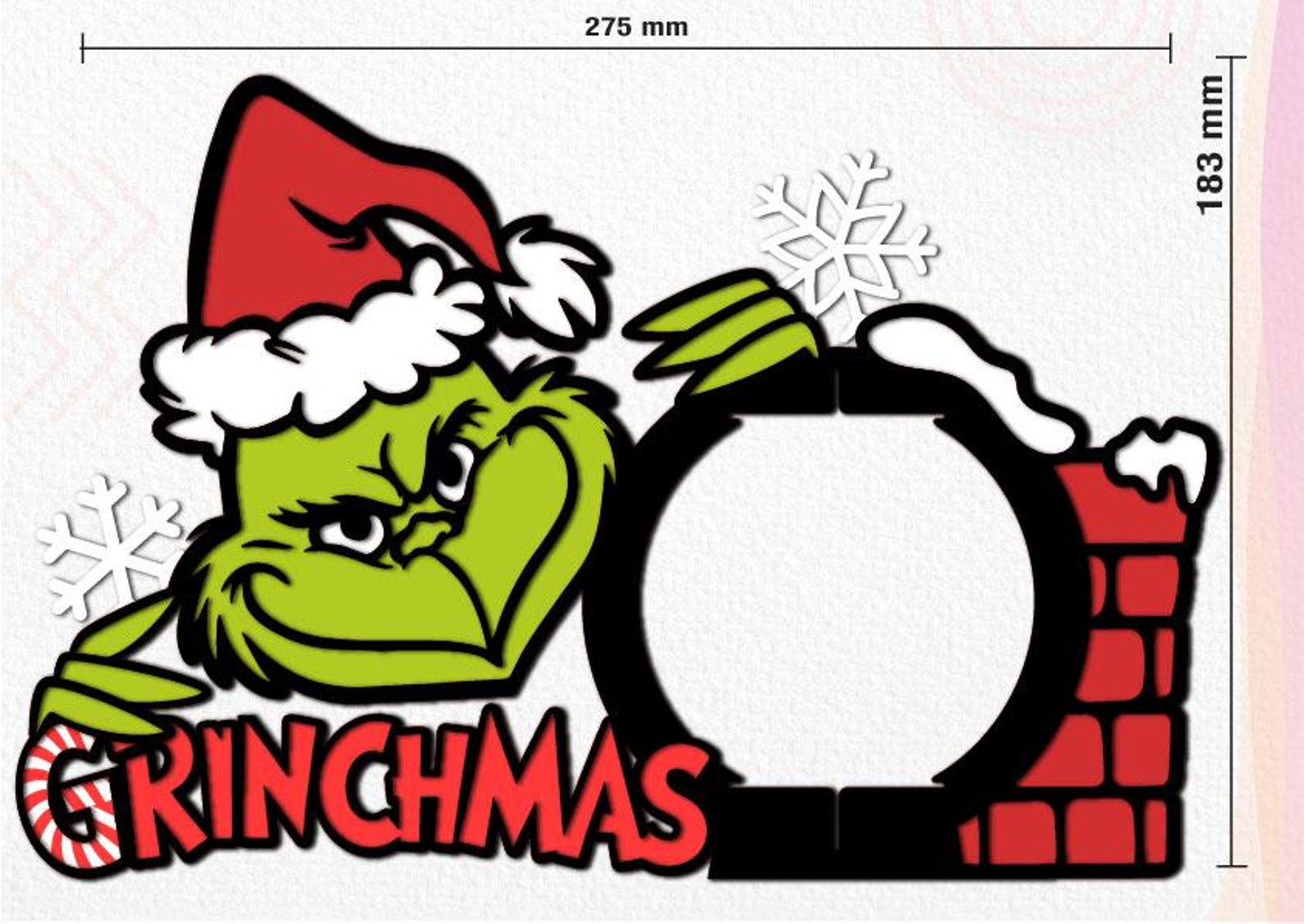 Funny Christmas Lantern SVG Cut File, Grumpy Green Monster in Santa Hat ...