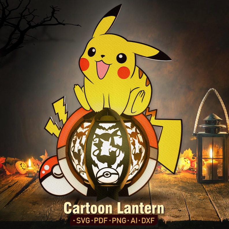 Bundle Cartoon Lantern Paper Cut File, Cartoon Shadow Box, Cartoon ...