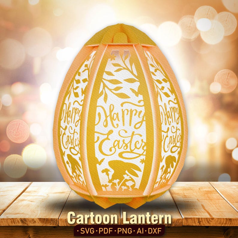 Bunny Lantern Easter Eggs Pop up Paper Cut File | Easter Lantern Egg ...