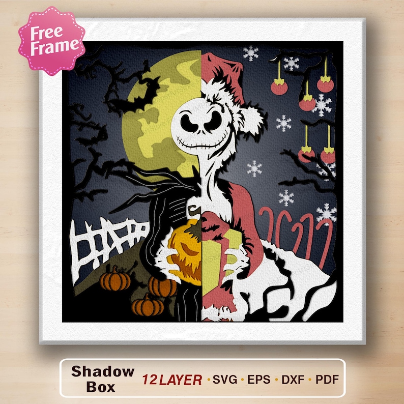 Movie Character Shadow Box Svg, Halloween Shadow Box SVG, Nightmare ...
