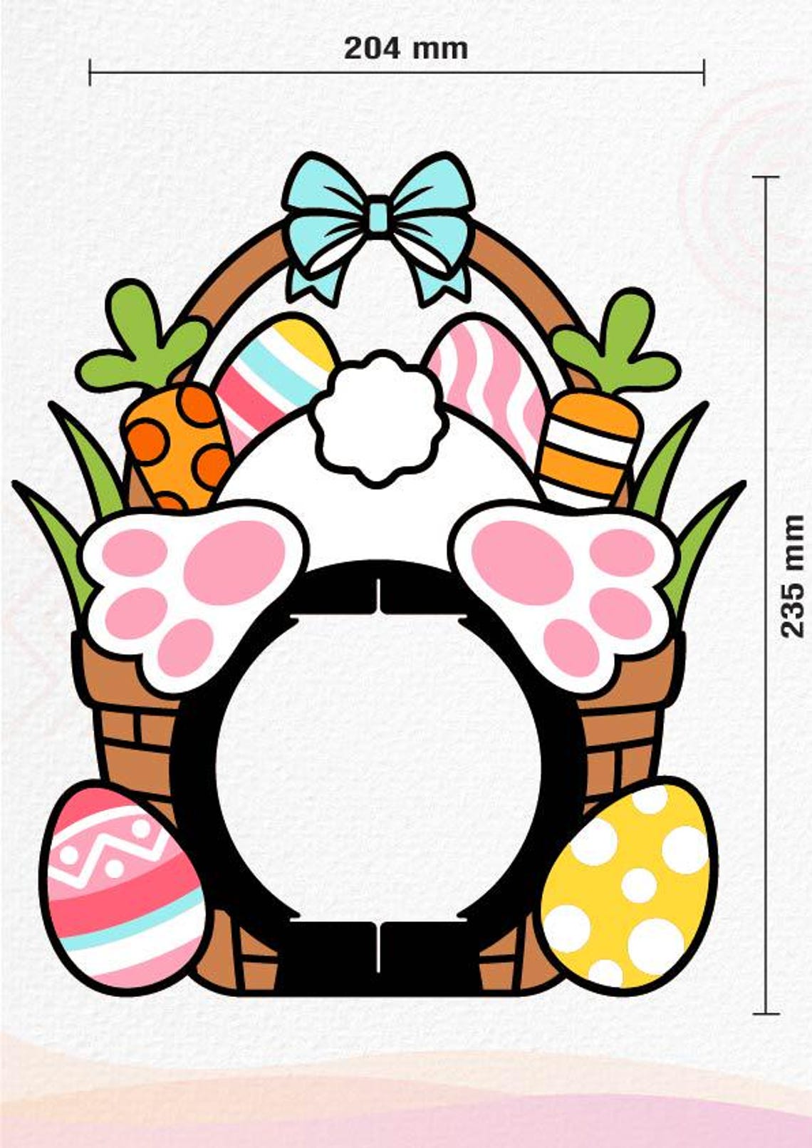 Easter Bunny Basket Shadow Box Paper Cut File | Easter Basket Lantern ...
