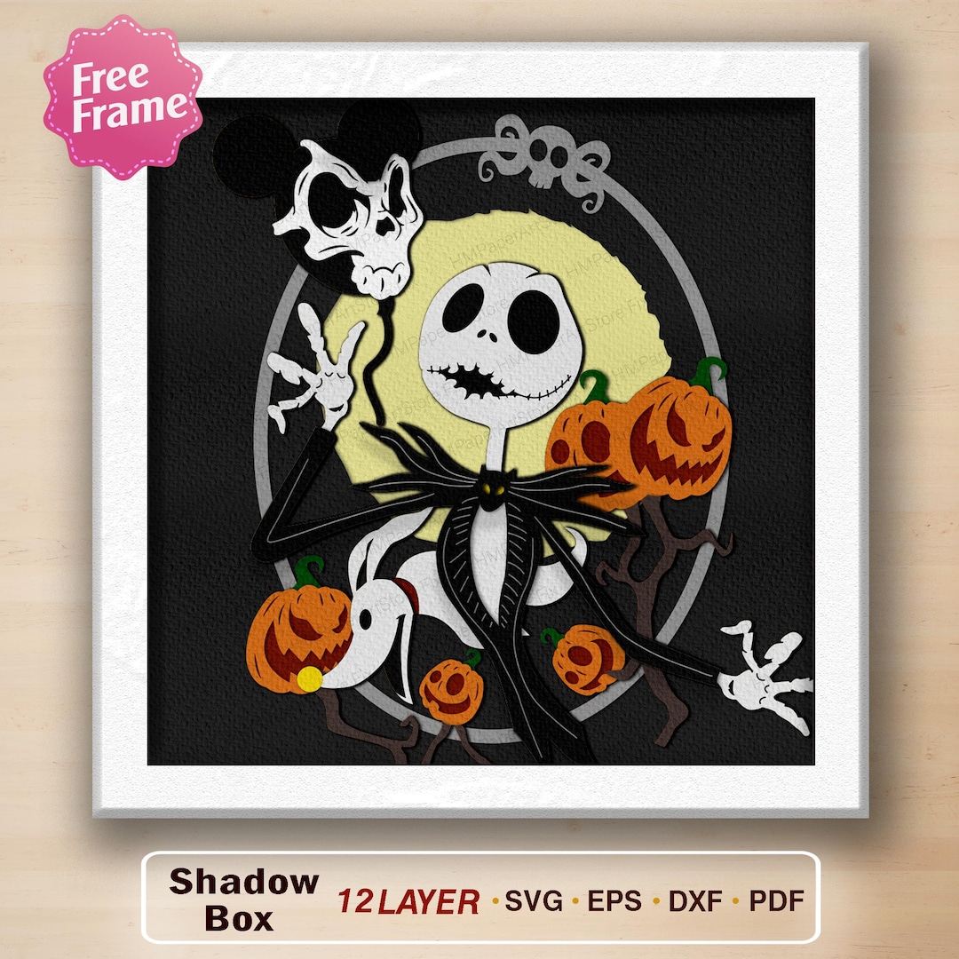 Movie Character Shadow Box Svg, Halloween Shadow Box SVG, Nightmare ...