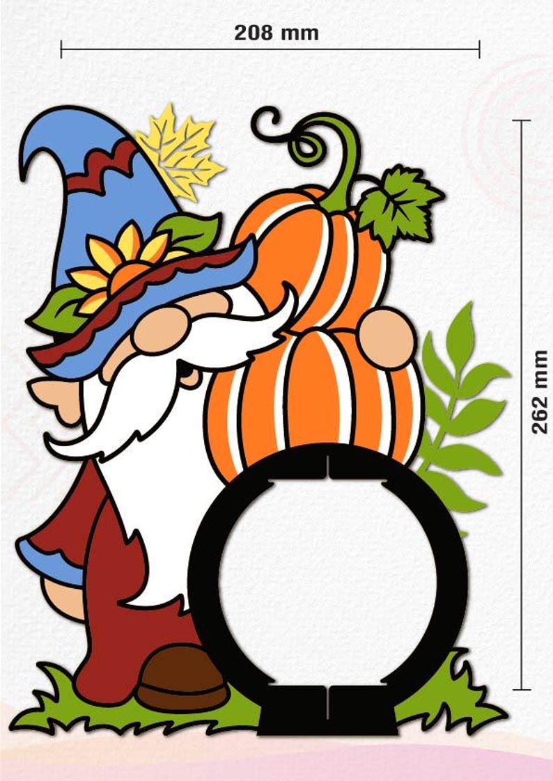 Fall Gnome Lantern SVG Bundle, Set of 3 Autumn Pumpkin Papercut Light ...