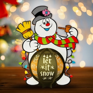 The Snowman Christmas Lantern Paper Cut File, Cartoon Lantern ...