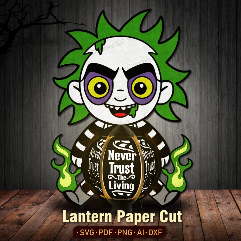 Funny Ghost Lantern Lightbox SVG, Cute Halloween Spirit Paper Lantern ...