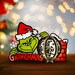 Funny Christmas Lantern SVG Cut File, Grumpy Green Monster in Santa Hat ...