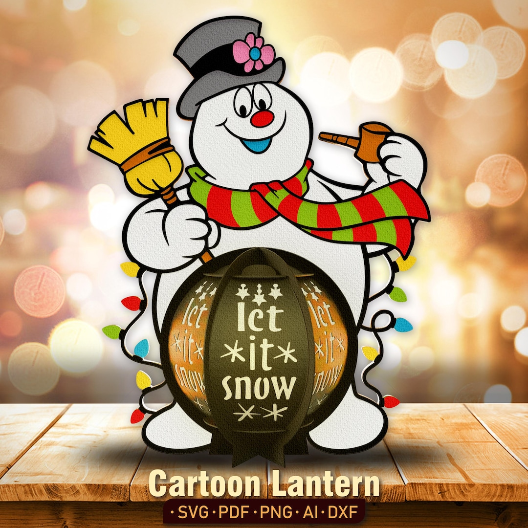 The Snowman Christmas Lantern Paper Cut File, Cartoon Lantern ...