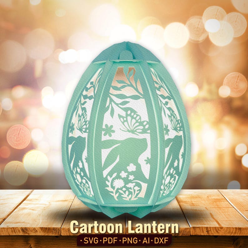Bunny Lantern Easter Eggs Pop up Paper Cut File | Easter Lantern Egg ...
