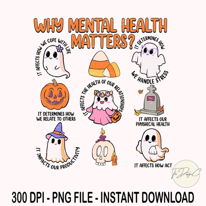 Mental Health Matter Spooky Halloween Png, Mental Health Awareness Png ...
