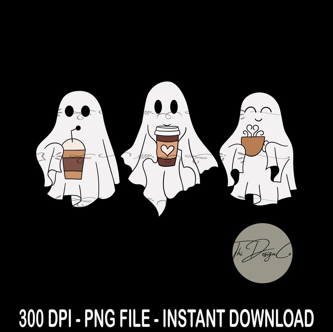 Cute Ghost Drinking Coffee Png, Ghost Ice Coffee Png, Halloween Ghost ...