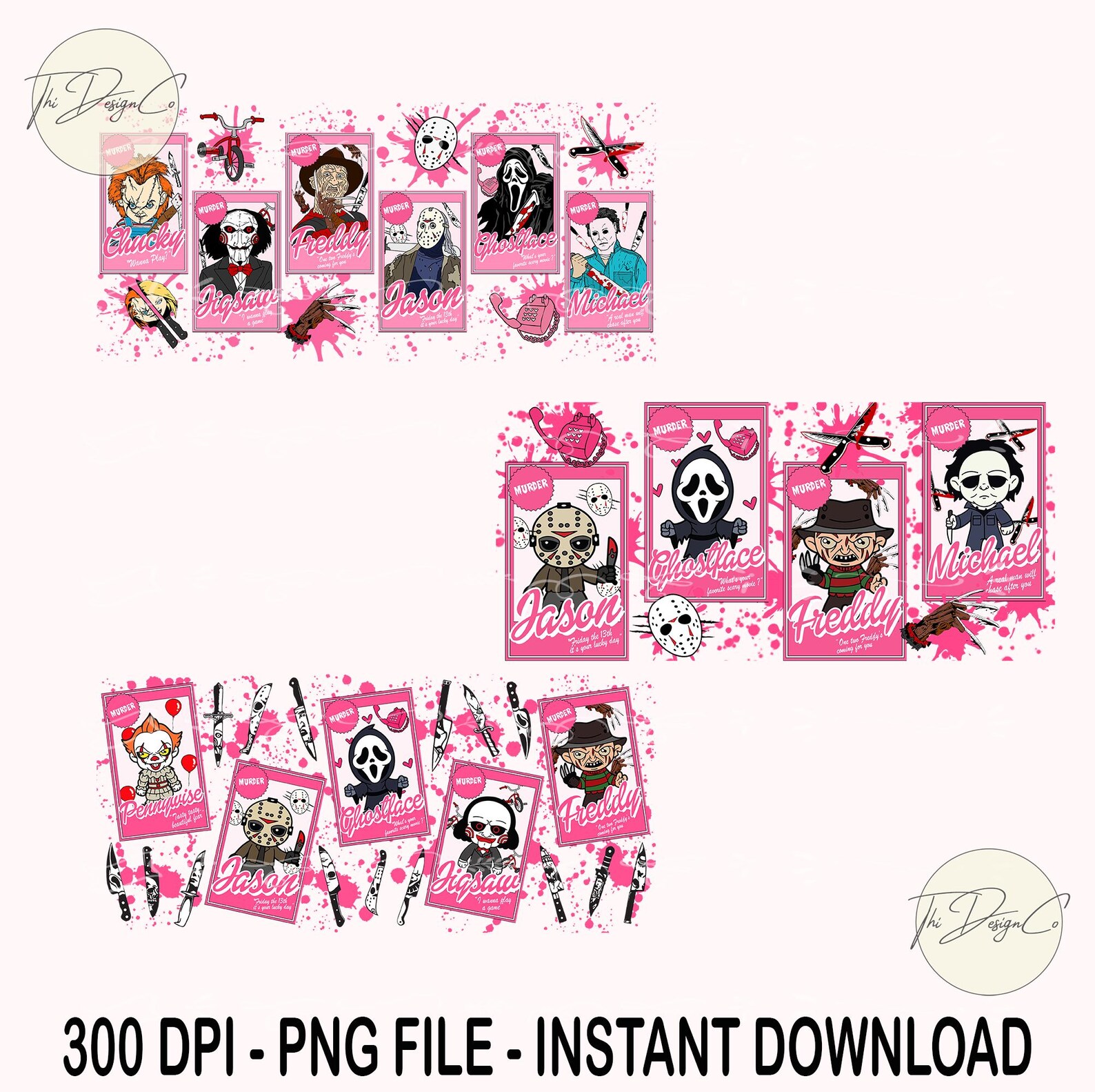 Pink Horror Characters Png, Movie Killer Png, Scary Halloween Png ...
