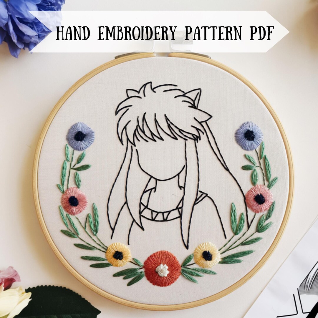 Anime Embroidery Pattern - Digital Manga Inspired Hand Stitching Design ...