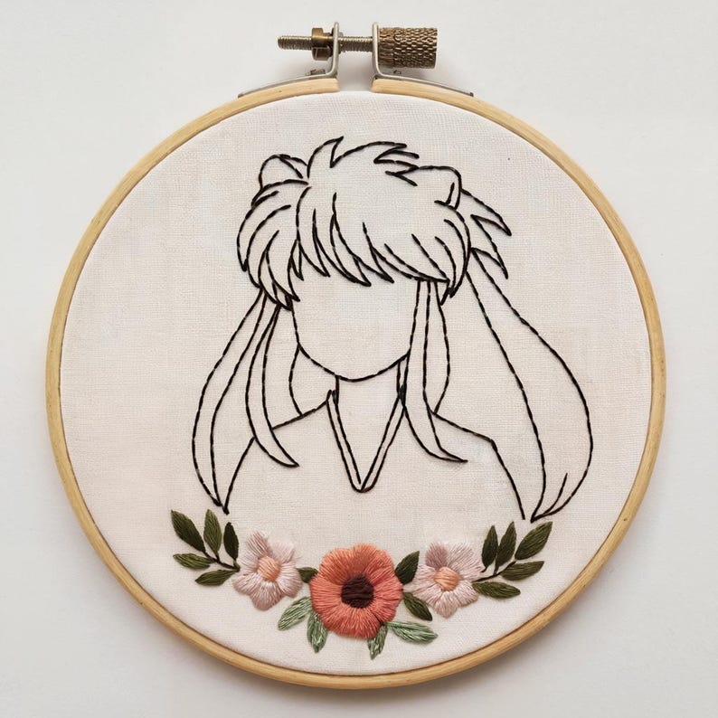 Manga Inspired Embroidery Pattern - Anime Hand Stitching Digital Design ...