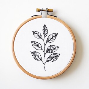 Minimalist Hand Embroidery Patterns: Branches With Leaves (4 Designs ...
