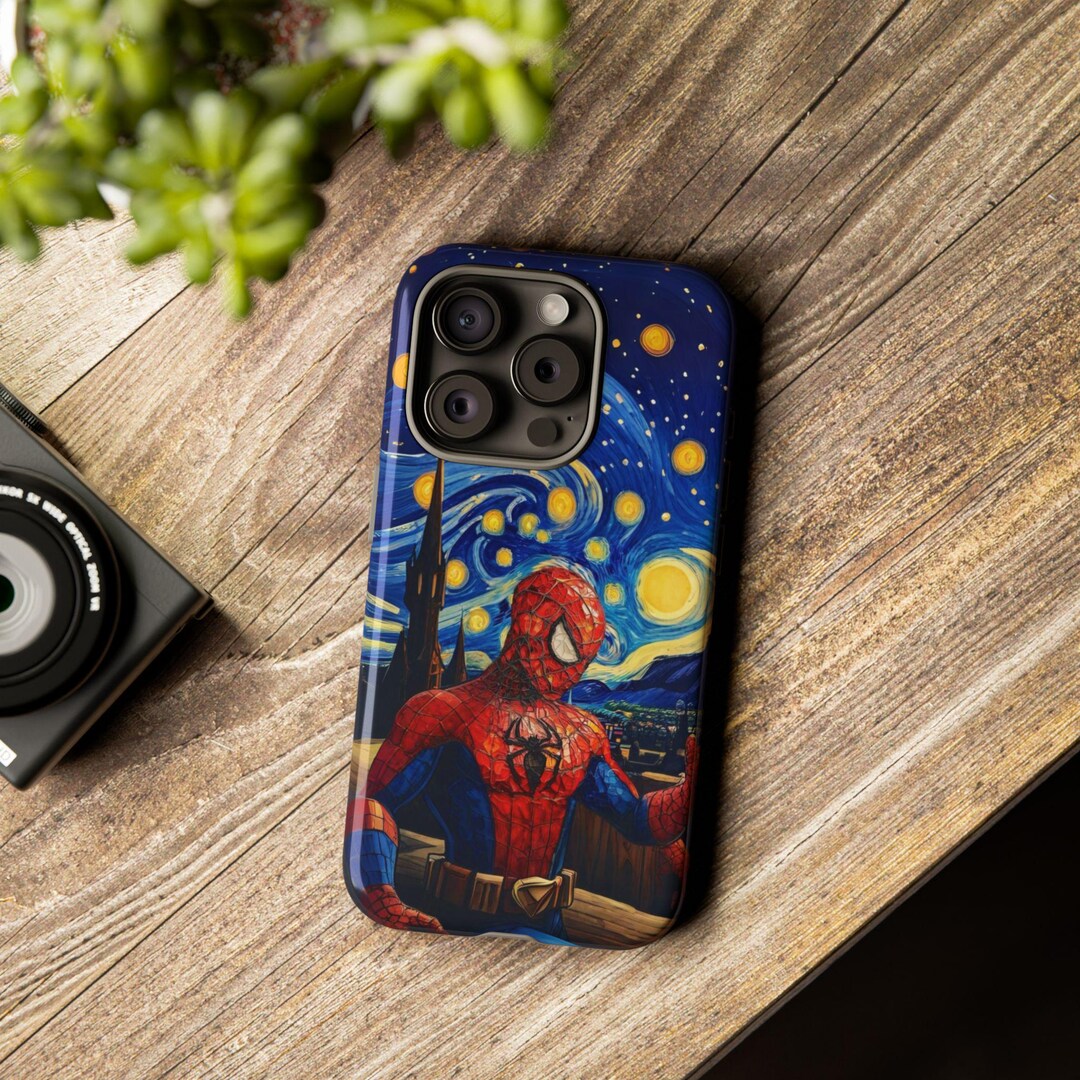 Spider-man Starry Night Tough Case – Van Gogh Marvel Art – iPhone 16 15 ...