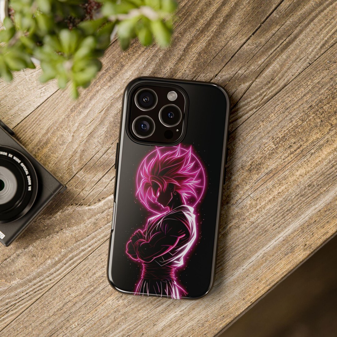 Dragon Ball Goku Tough Neon Warrior Phone Case iPhone 16, 15, 14, 13 ...