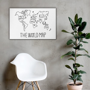 WORLD MAP | Canvas | Classroom Decor | Educational Banner | World Map ...