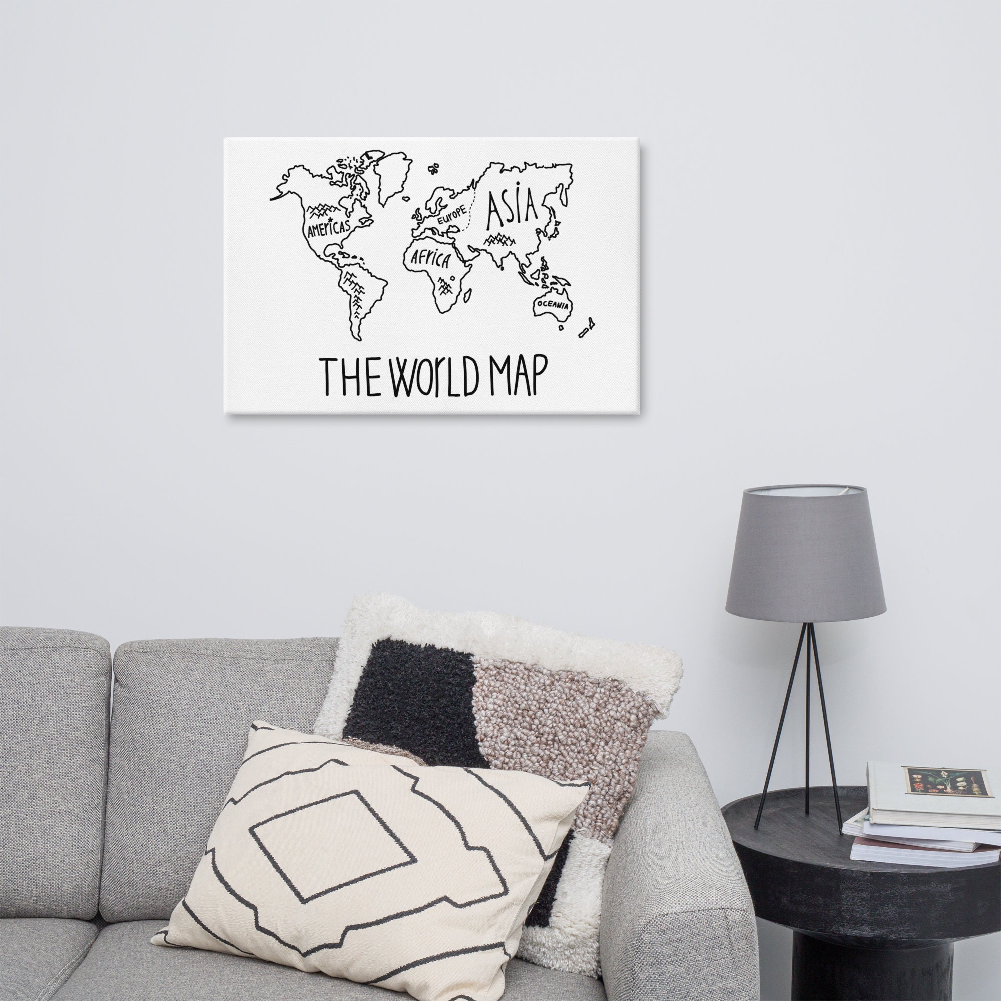 WORLD MAP | Canvas | Classroom Decor | Educational Banner | World Map ...