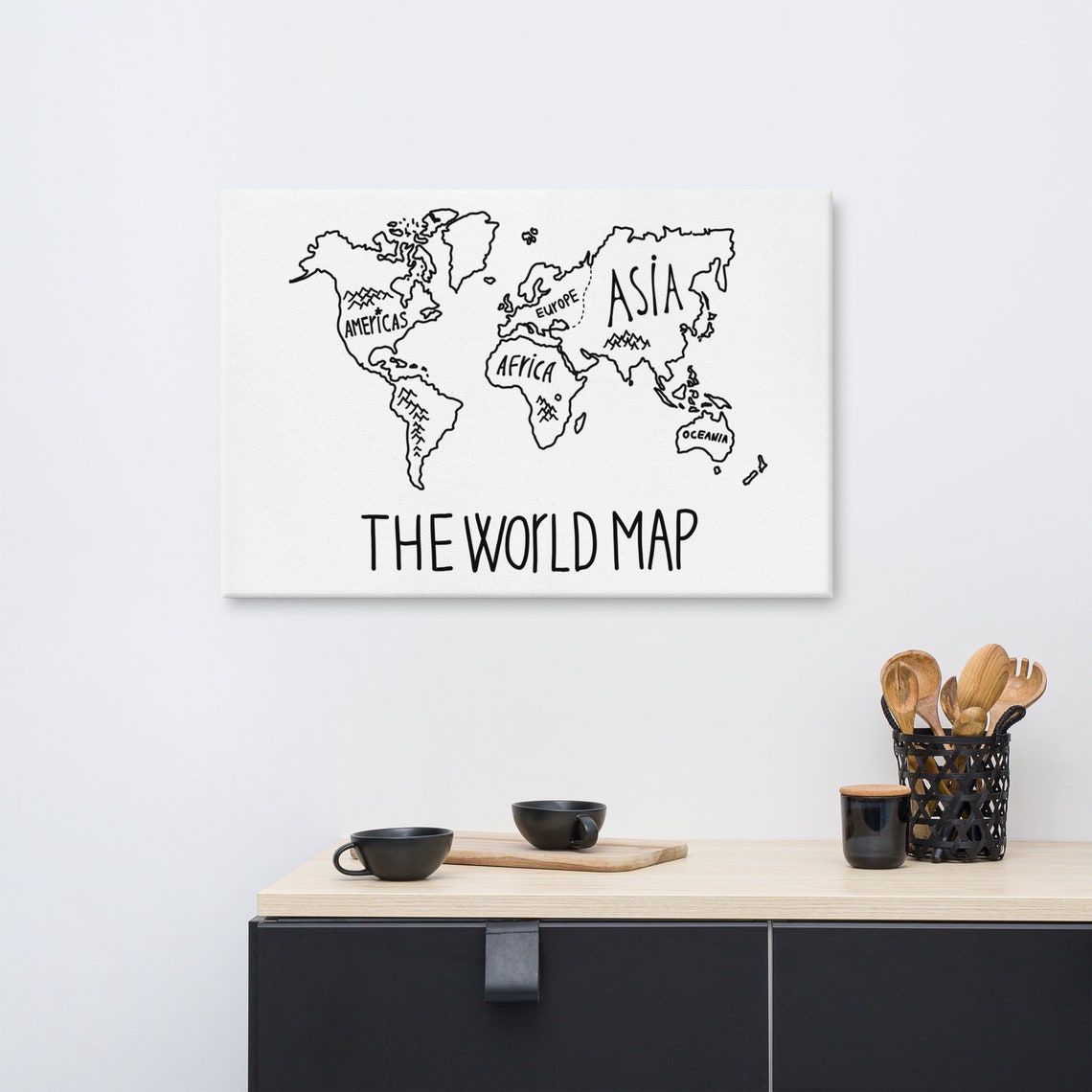 WORLD MAP | Canvas | Classroom Decor | Educational Banner | World Map ...