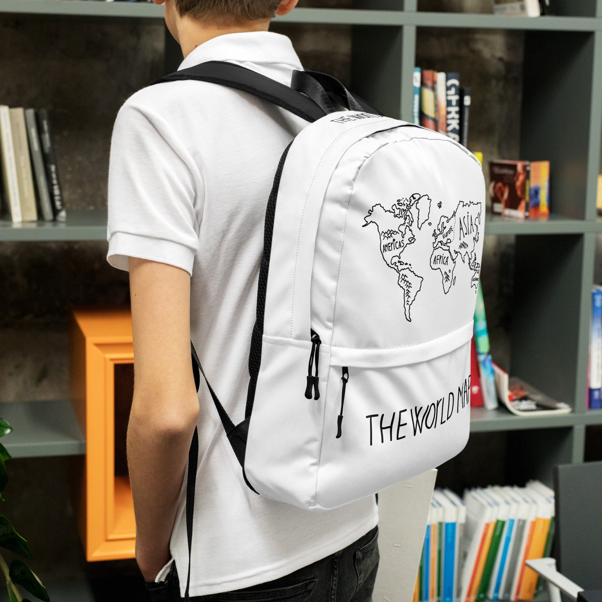 World Map Backpack | Minimalism Backpack | Everyday Backpack for Laptop ...