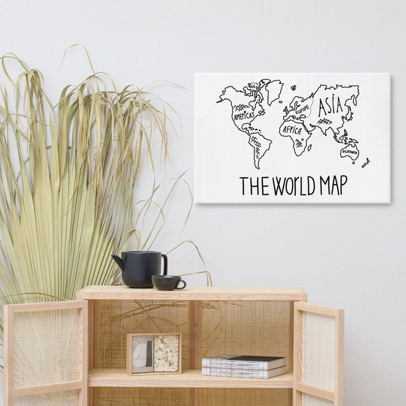 WORLD MAP | Canvas | Classroom Decor | Educational Banner | World Map ...