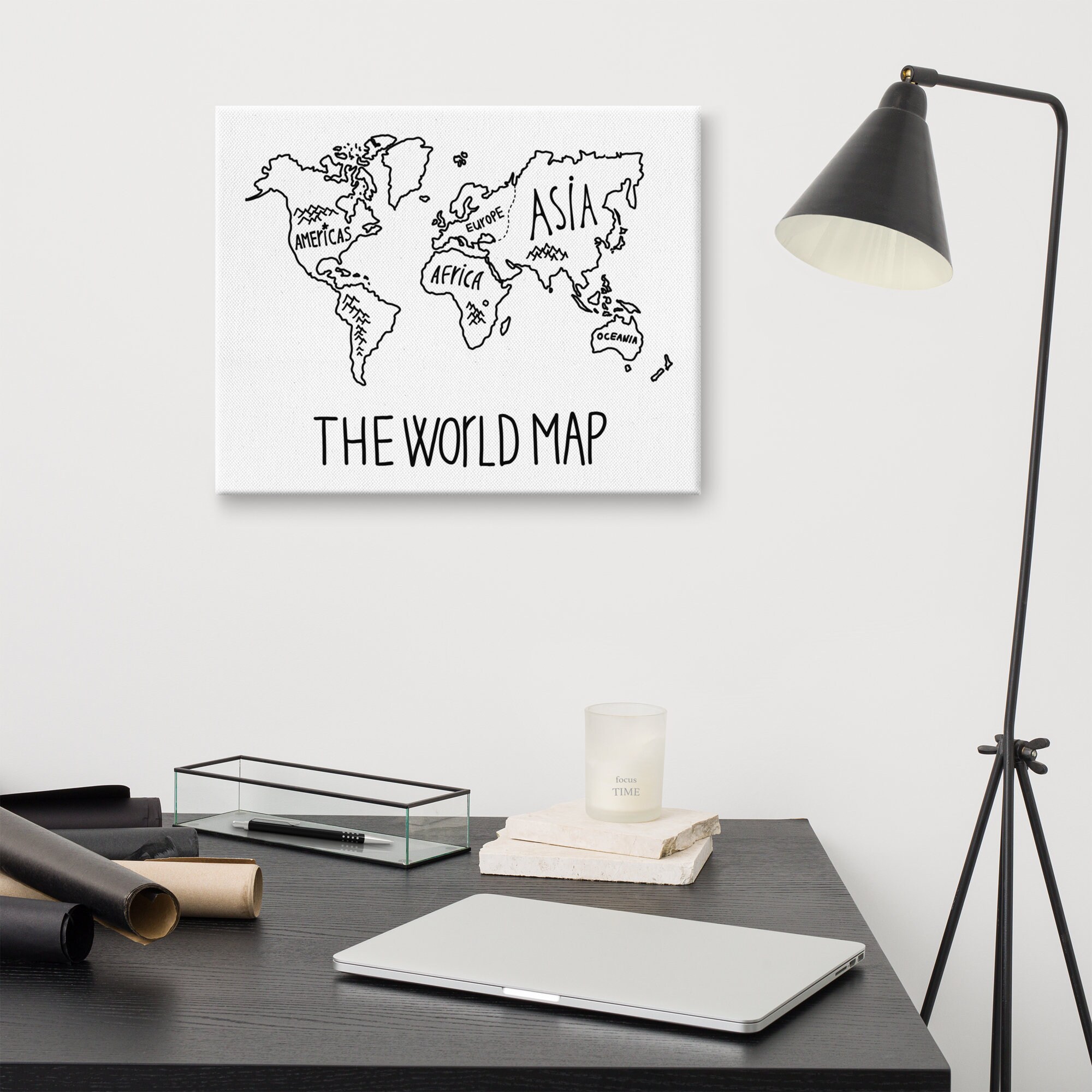 WORLD MAP | Canvas | Classroom Decor | Educational Banner | World Map ...
