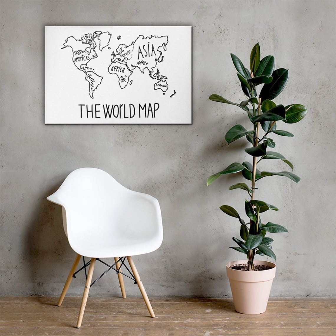 WORLD MAP | Canvas | Classroom Decor | Educational Banner | World Map ...
