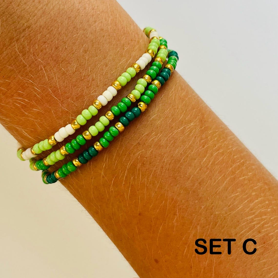 Rainbow Collection Colorful Stackable Boho Seed Bead Stretch Bracelets ...