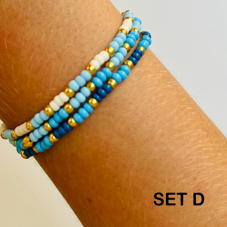 Rainbow Collection Colorful Stackable Boho Seed Bead Stretch Bracelets ...