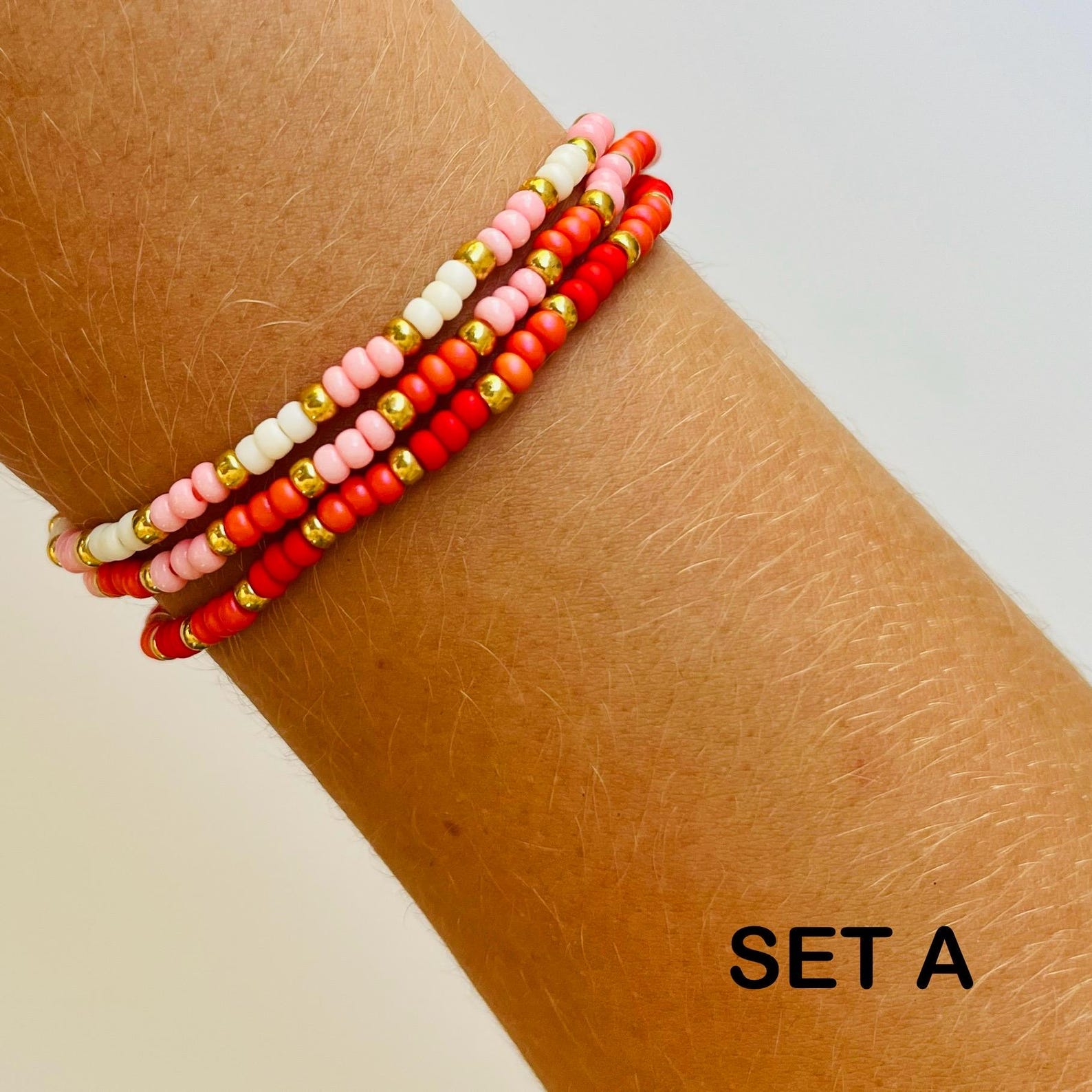 Rainbow Collection Colorful Stackable Boho Seed Bead Stretch Bracelets ...