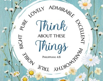 Purple Violet Flowers Farmhouse Inspirational Poster Bible Verse ...