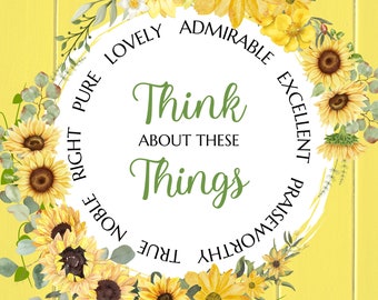 Green Flowers Farmhouse Inspirational Poster Bible Verse Scripture ...