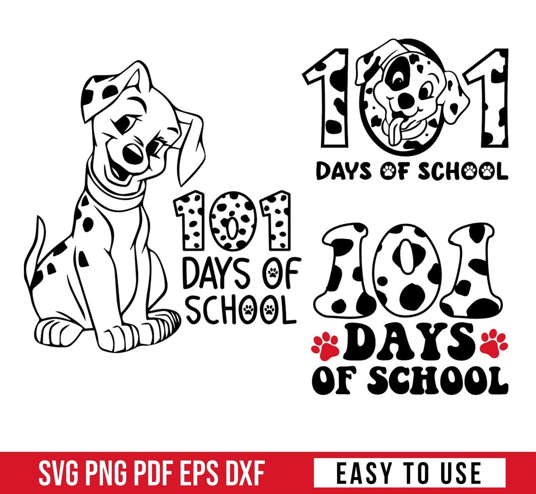 101 Days of School SVG Bundle, Dalmatian Theme, 101 Days Smarter SVG ...