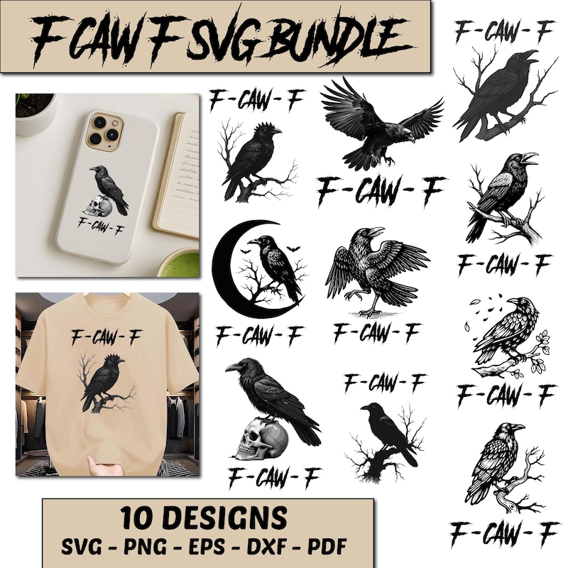 F Caw F Svg Files - Etsy