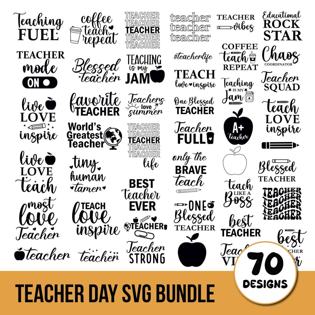 Teacher SVG Bundle, Back to School SVG, Teacher Quote SVG, Teacher ...