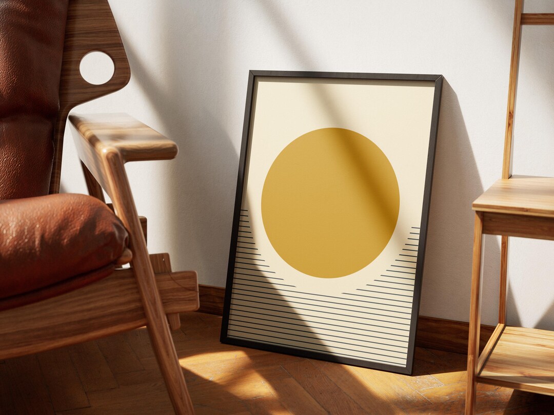 Mid-century Modern Sun Art Print: Geometric Abstract Wall Decor ...