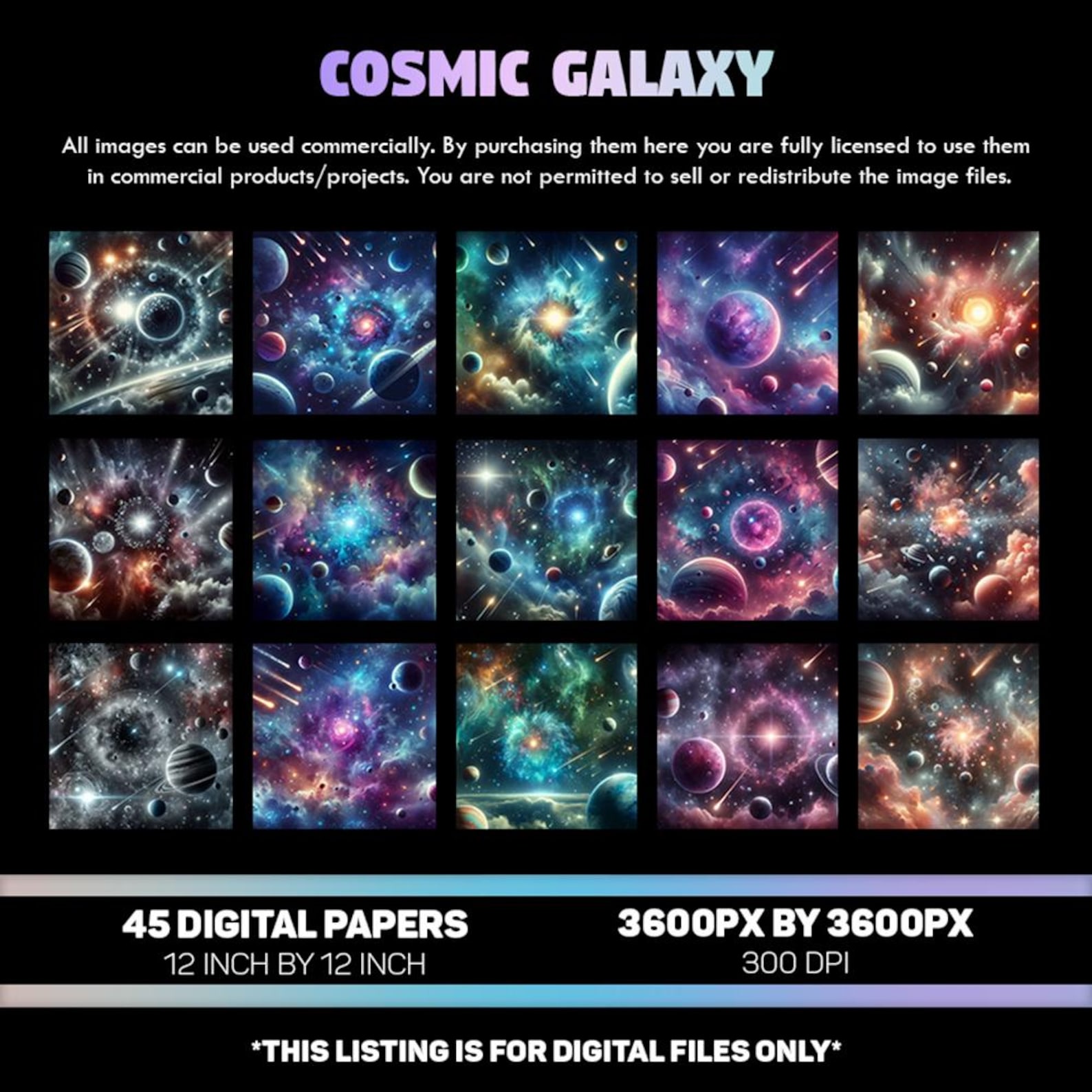 Cosmic Galaxy Digital Papers | Instant Download | Space Digital Paper ...