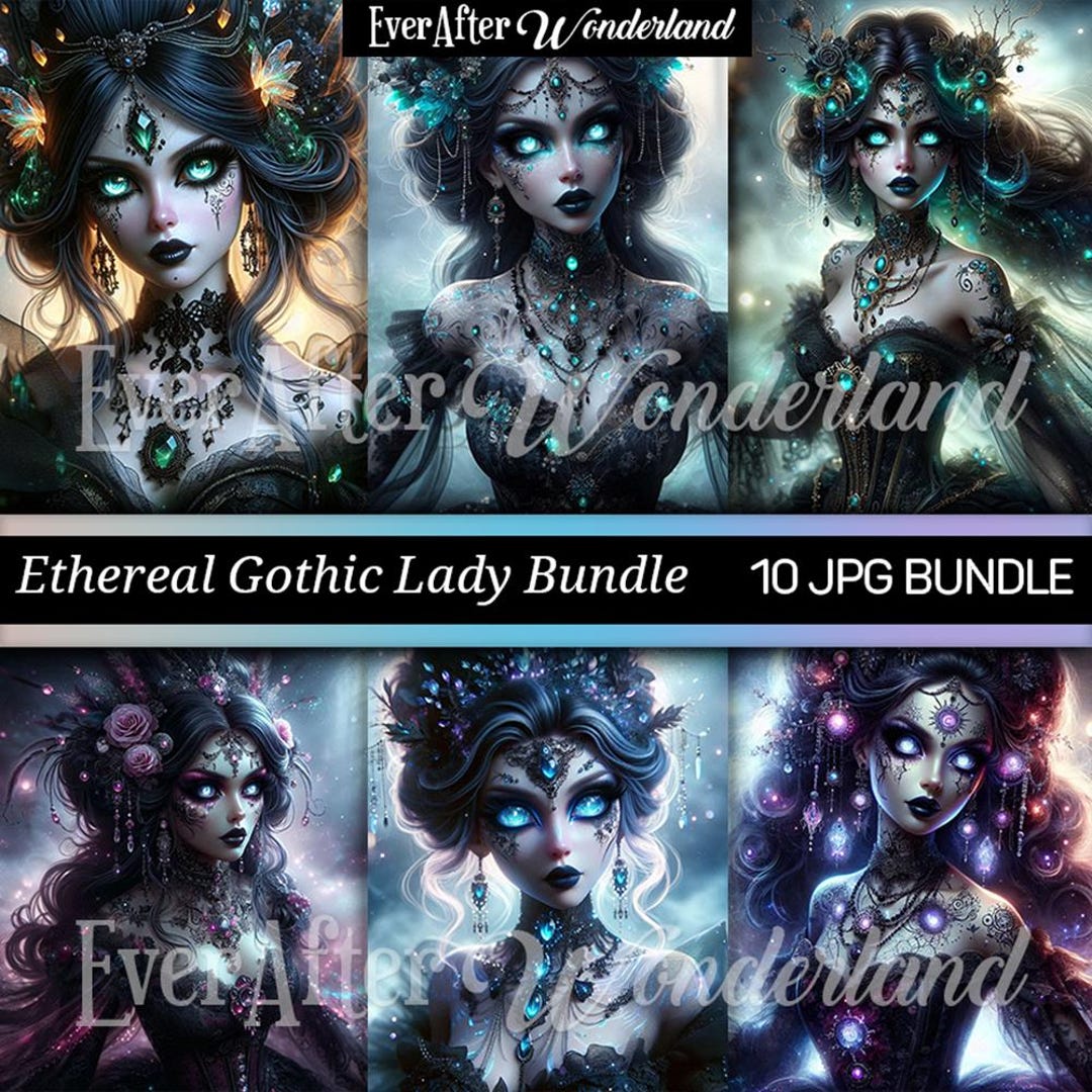 Gothic Lady Digital Bundle | Fantasy Character | Goth Girl | Instant Download | Digital ...