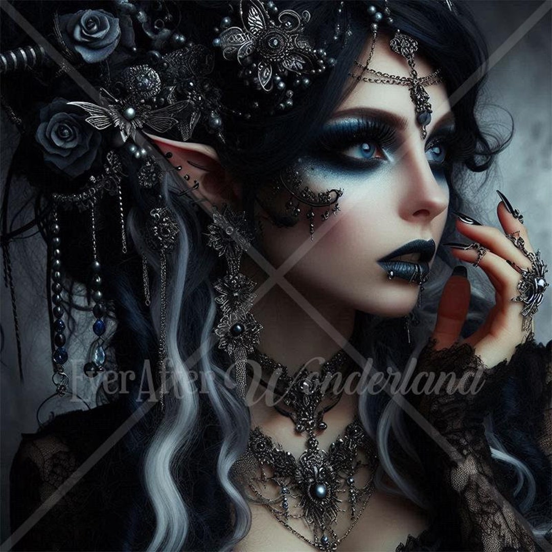 Gothic Elf Digital Download, Fantasy Character, D&D, Art Prints ...