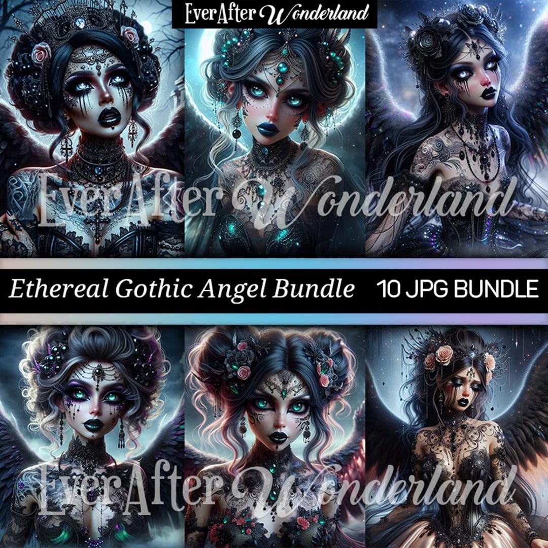 Gothic Angel Digital Bundle | Fantasy Character | D&D | Art Prints ...