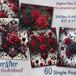 Gothic Rose Digital Papers for Junk Journals, Junk Journal Kit, Junk ...