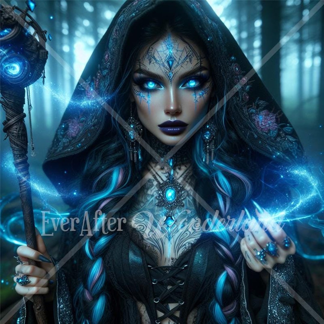 Sorceress Art Print, Fantasy Character, Mysterious Fairy Tale ...